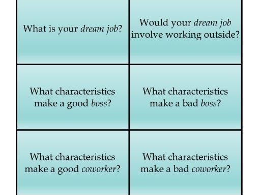 The World of Work: English conversation prompts | Teaching Resources