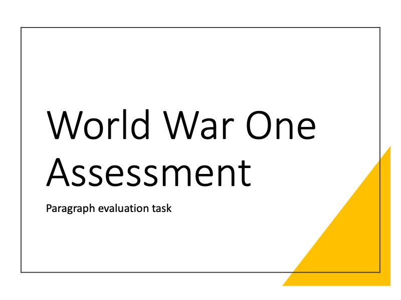 Secondary first world war resources