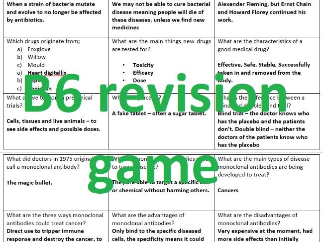 AQA GCSE Biology B6 revision game | Teaching Resources