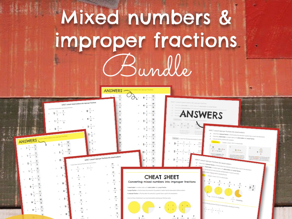 Mixed Numbers And Improper Fractions Teaching Resources Mixed Numbers And Improper Fractions Teaching Resources