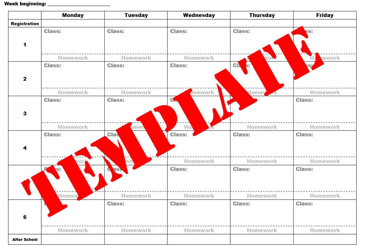 6 lesson weekly planner | Teaching Resources