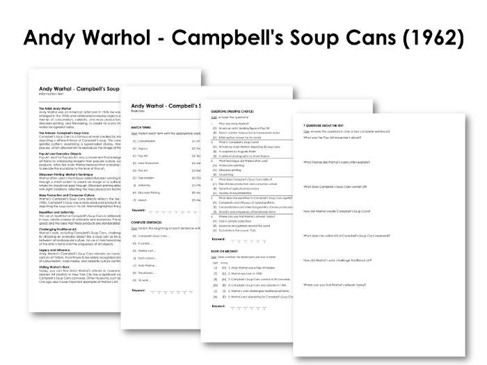 Andy Warhol - Campbell's Soup Cans (1962) | Teaching Resources
