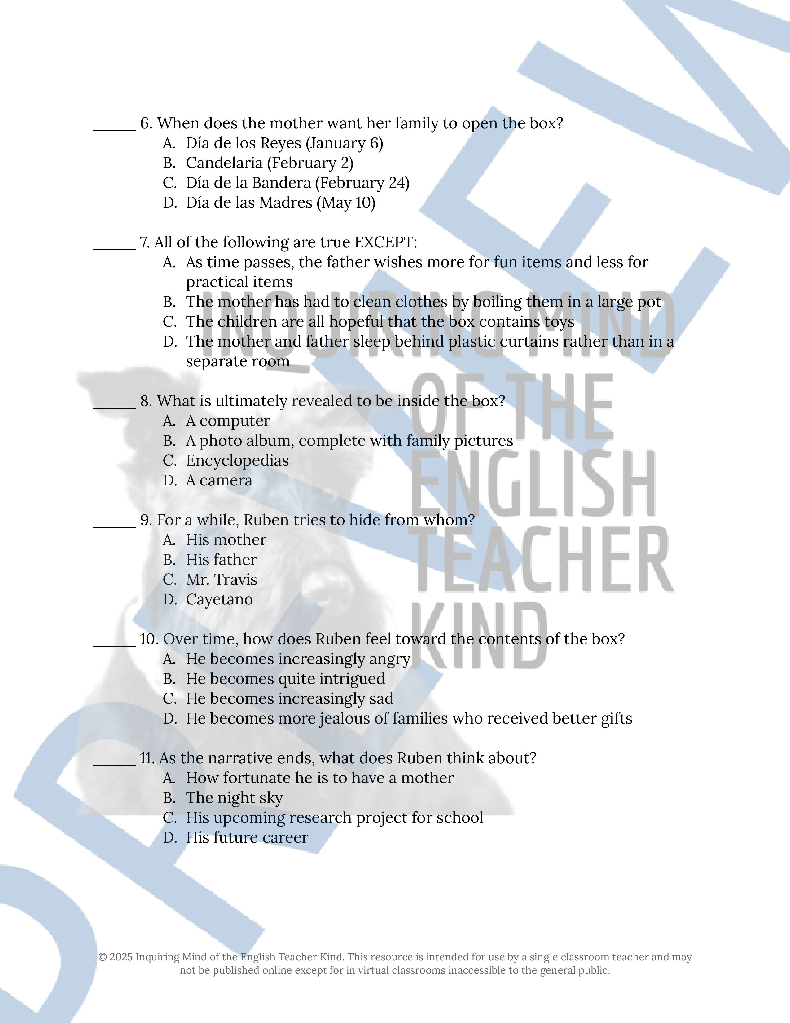 "Three Wise Guys" by Sandra Cisneros Quiz | Multicultural Christmas ...