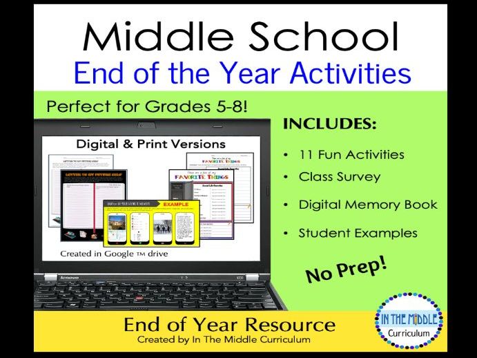 Middle School End of the Year Activities | Teaching Resources