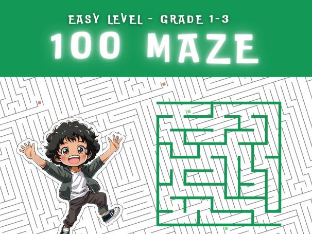 100 Maze Activity Worksheet (Easy-Level) | Teaching Resources
