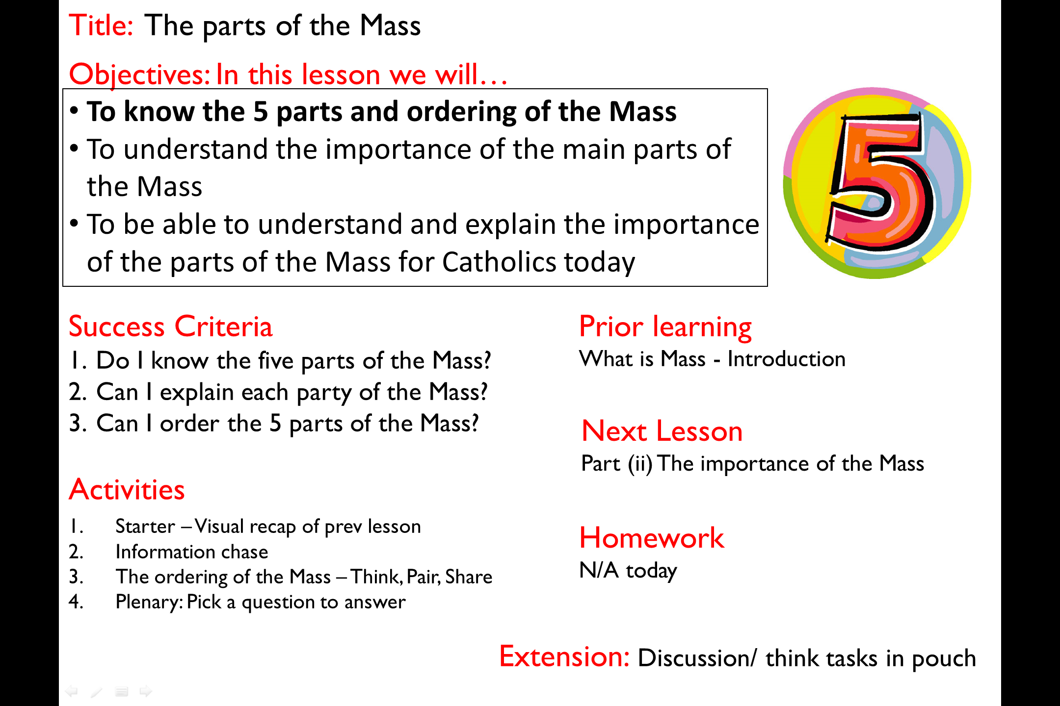 The Mass - Parts and their importance (KS3/Y7) Observation ready ...