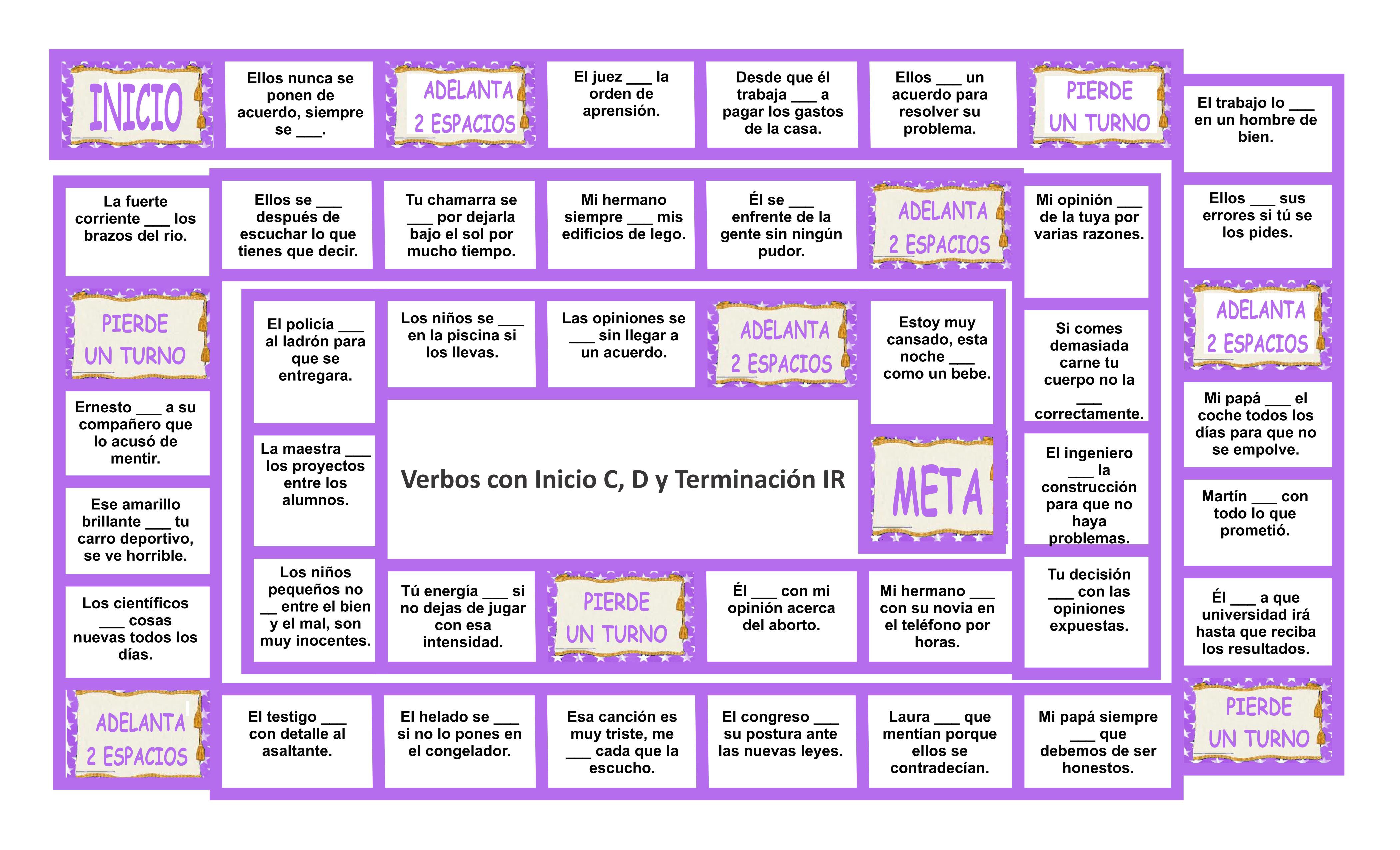 Verbs Start With C D End IR Spanish Board Game Teaching Resources verbs-start-with-c-d-end-ir-spanish-board-game-teaching-resources
