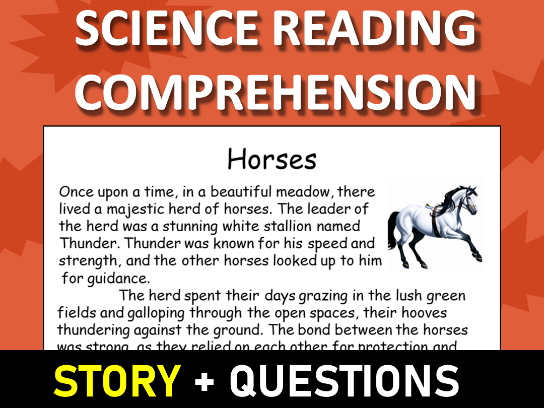 Horses Reading Science Story Comprehension Questions Worksheet ...
