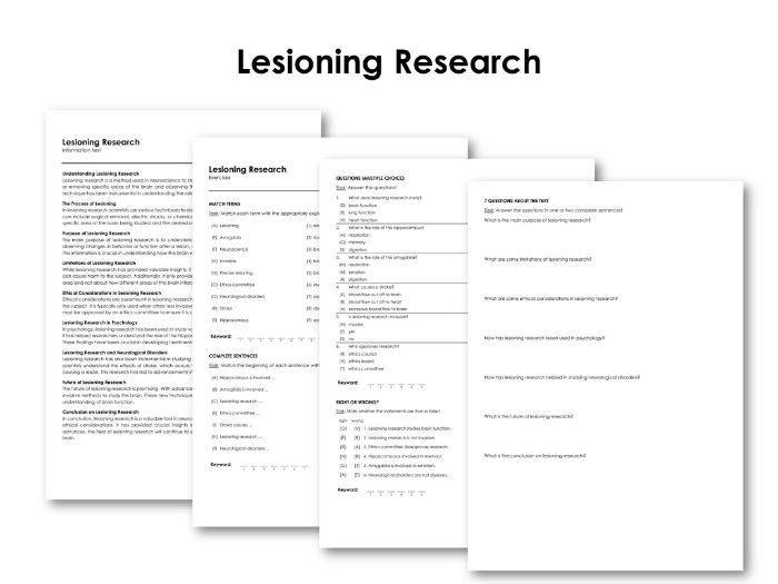 Lesioning Research | Teaching Resources