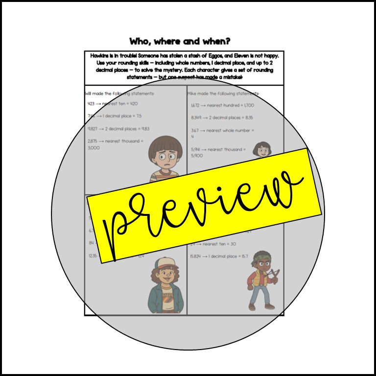 Stranger Things Maths Mystery – Rounding Whole Numbers & Decimals (KS2/KS3) | Teaching Resources