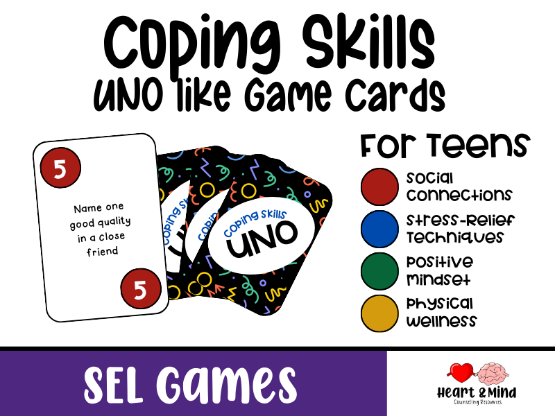 Coping Skills - UNO like Game Cards for Teens | Teaching Resources