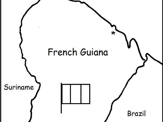 FRENCH GUIANA - printable handout with map and flag by tspeelman ...