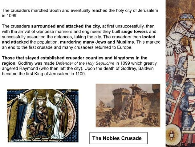 The Crusades - 5 lesson package. Appropriate for Yr6-8 students ...
