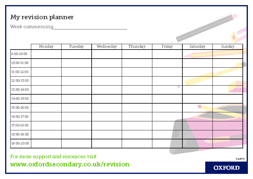 Revision Planner - colour | Teaching Resources
