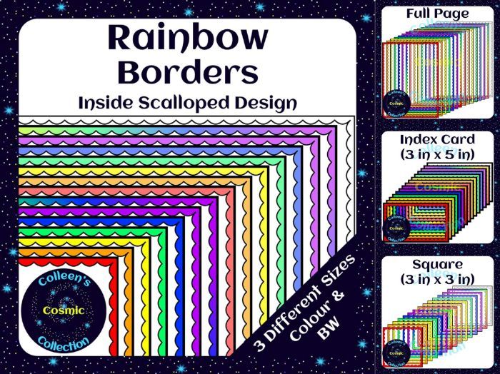 Rainbow Scalloped Borders | Teaching Resources