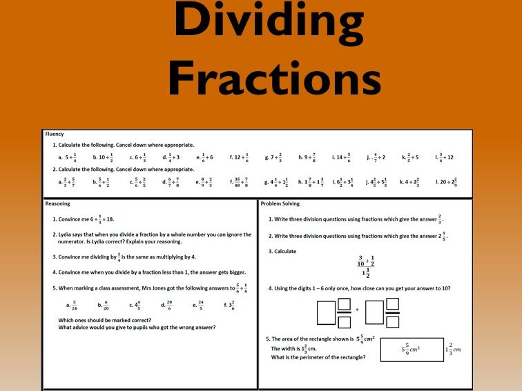 Dividing Division Of Fractions Problem Solving Mastery Worksheet 