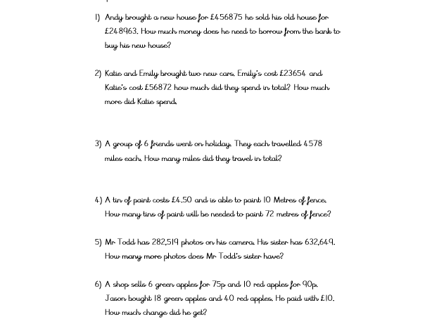Mixed Operation Word Problems Teaching Resources