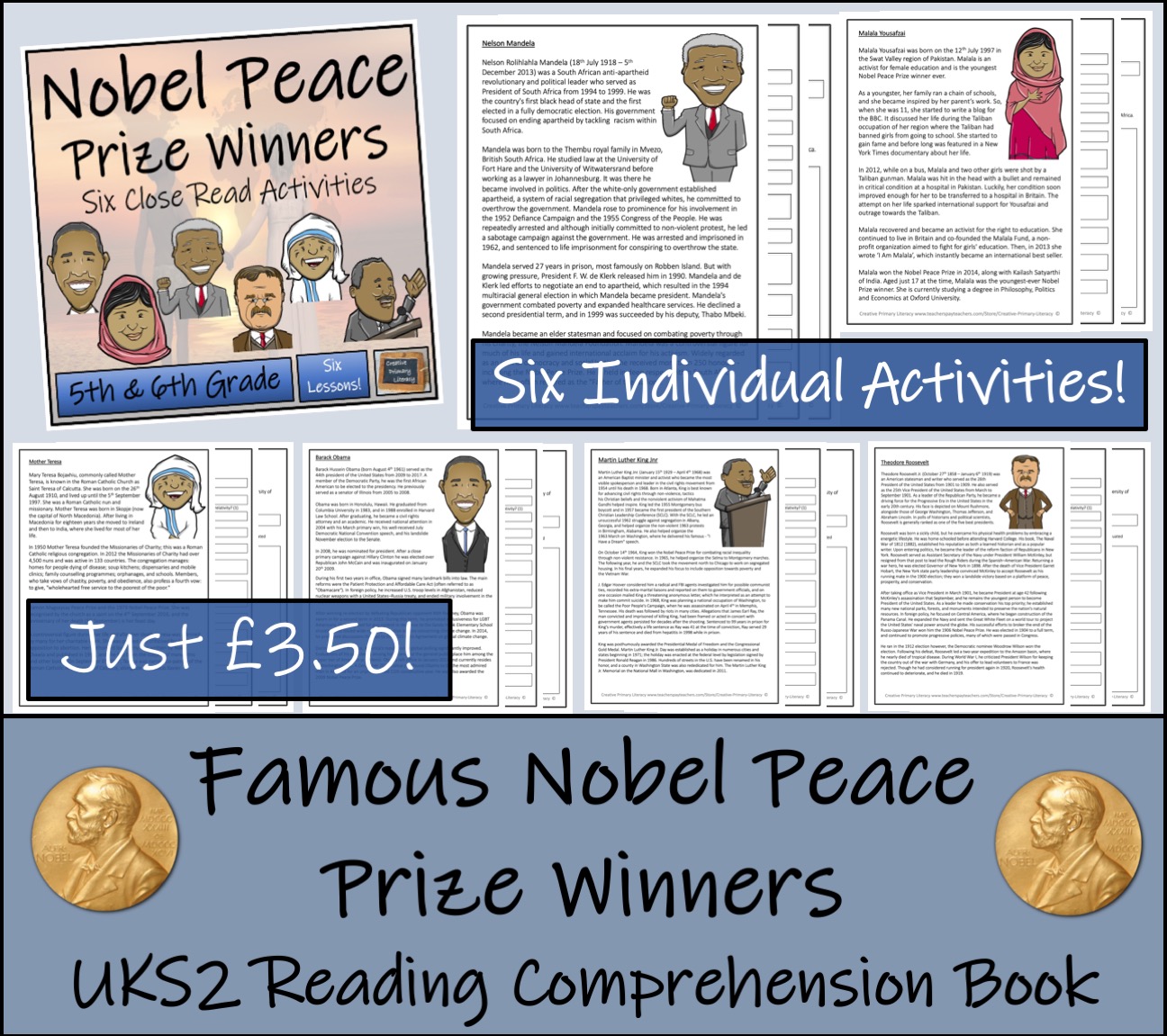 UKS2 History - Famous Nobel Peace Prize Winners Reading Comprehension ...