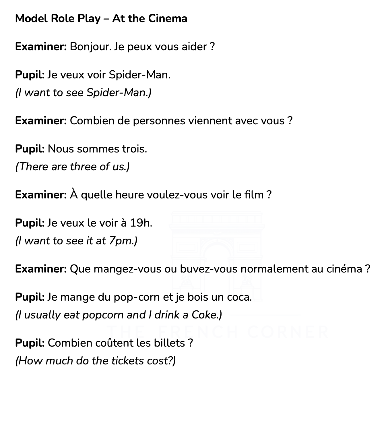 2026 Pearson Edexcel GCSE French – Speaking Task 2: Role play – Foundation Tier | Teaching Resources