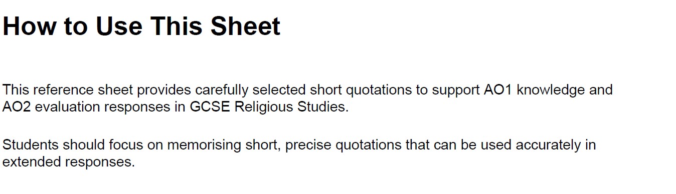 GCSE Religious Studies Islam Beliefs Key Quotations | AQA 8062 Revision ...