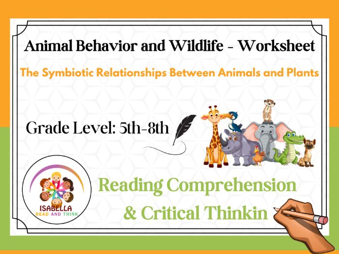 The Symbiotic Relationships Between Animals and Plants: Reading Comprehension Passages ...