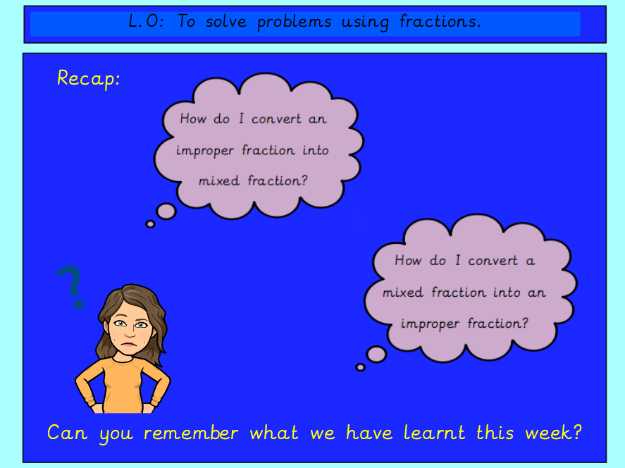 Converting Mixed And Improper Fractions Word Problems Teaching 