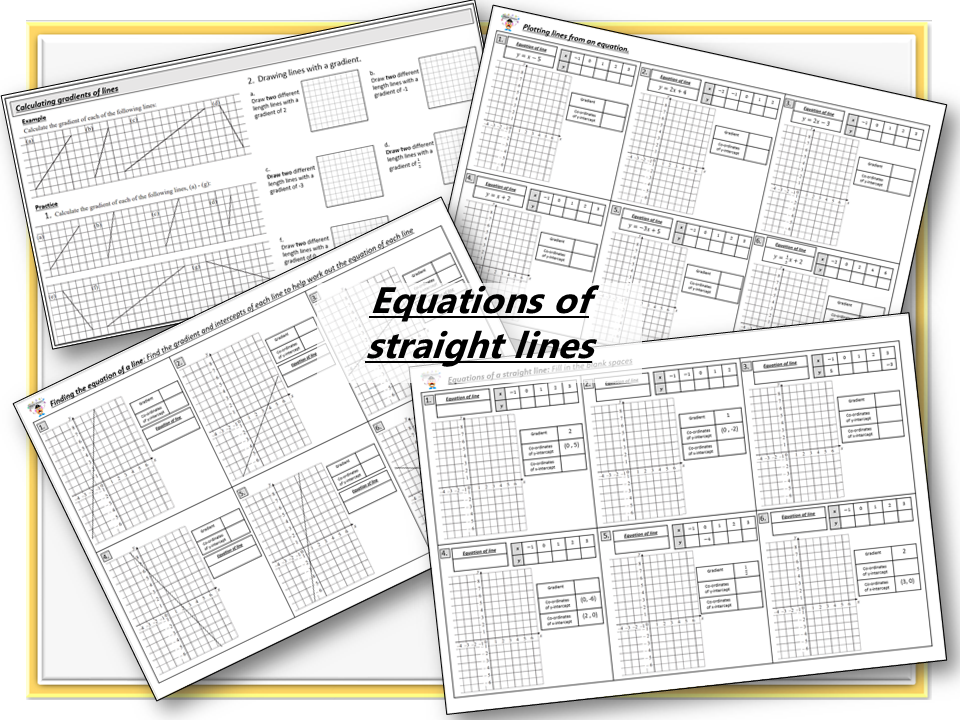 Finding The Equation Of A Line Worksheets Teaching Resources