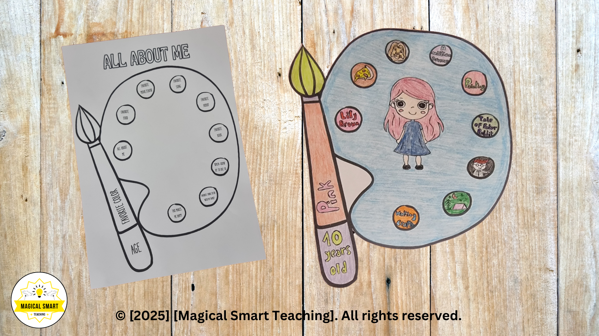 All About Me Palette Printable - First Day of School Worksheet - Get to ...