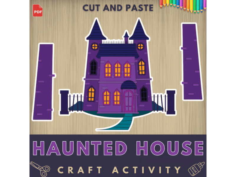 Build a Haunted House Craft – Halloween, Spooky Night, Color, Cut ...