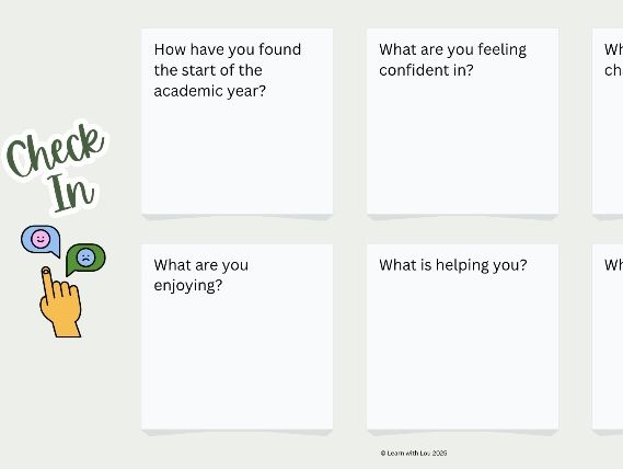 Check In - First Half Term | Teaching Resources