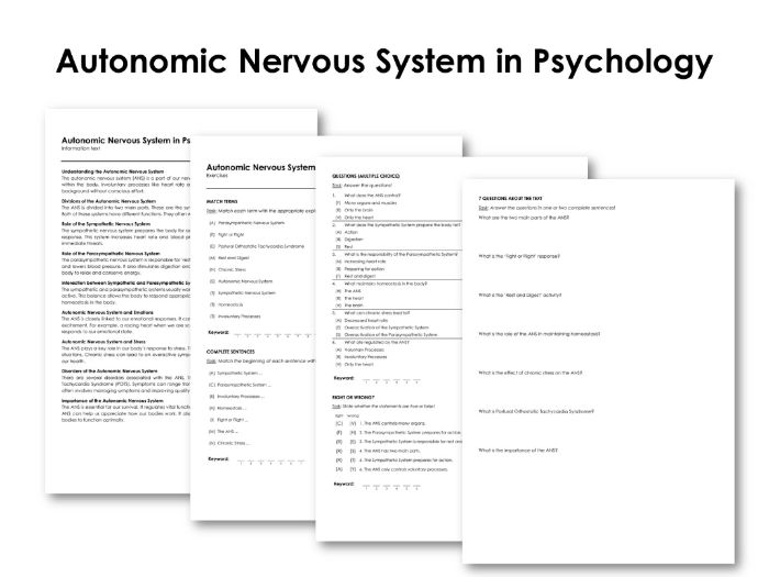 Autonomic Nervous System in Psychology | Teaching Resources