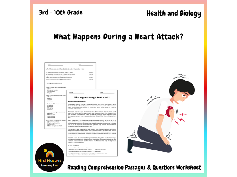What Happens During a Heart Attack? Reading Comprehension Passages ...