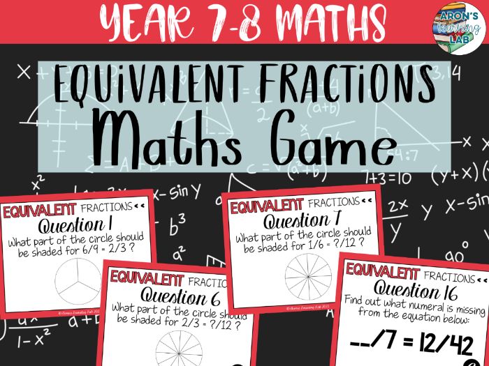 Equivalent Fractions Maths Game Fractions Games Year 4 Year 5 