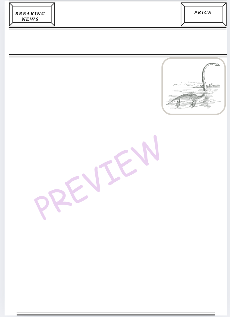 Scotland Topic Loch Ness Monster Newspaper Writing | Teaching Resources