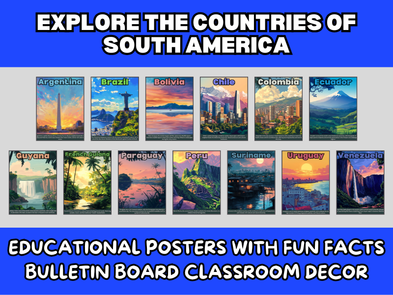 Explore the Countries of South America – Educational Posters with Fun ...