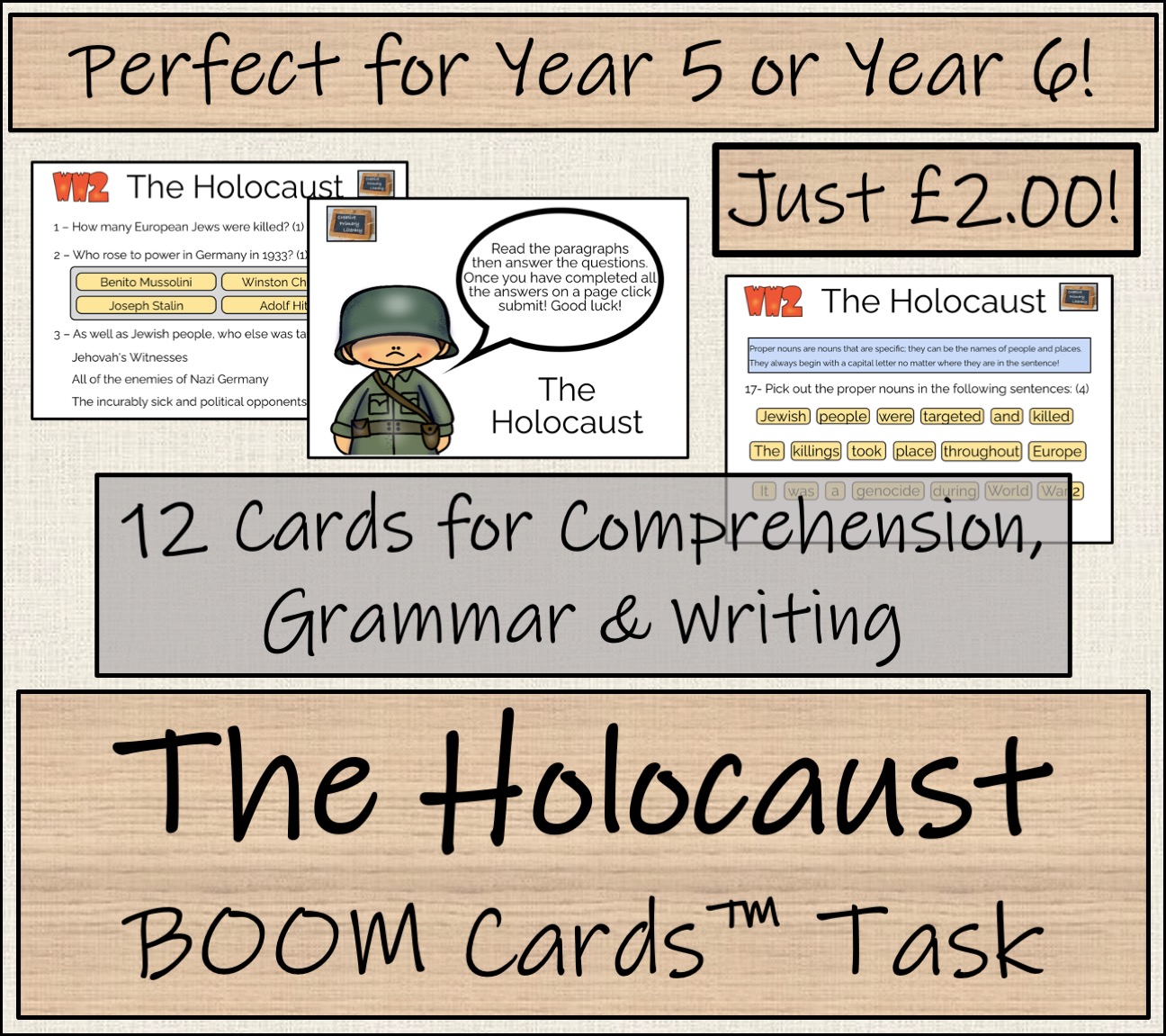 The Holocaust - UKS2 BOOM Cards™ Comprehension Activity | Teaching ...