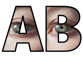 Human Eye Beautiful Art Reflection Lettering Set Display Title Letters ...