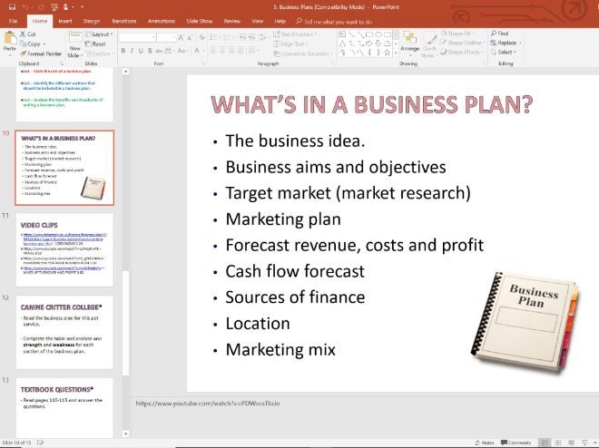5. Business Plans - Topic 1.4 - Edexcel GCSE Business - Theme 1 ...