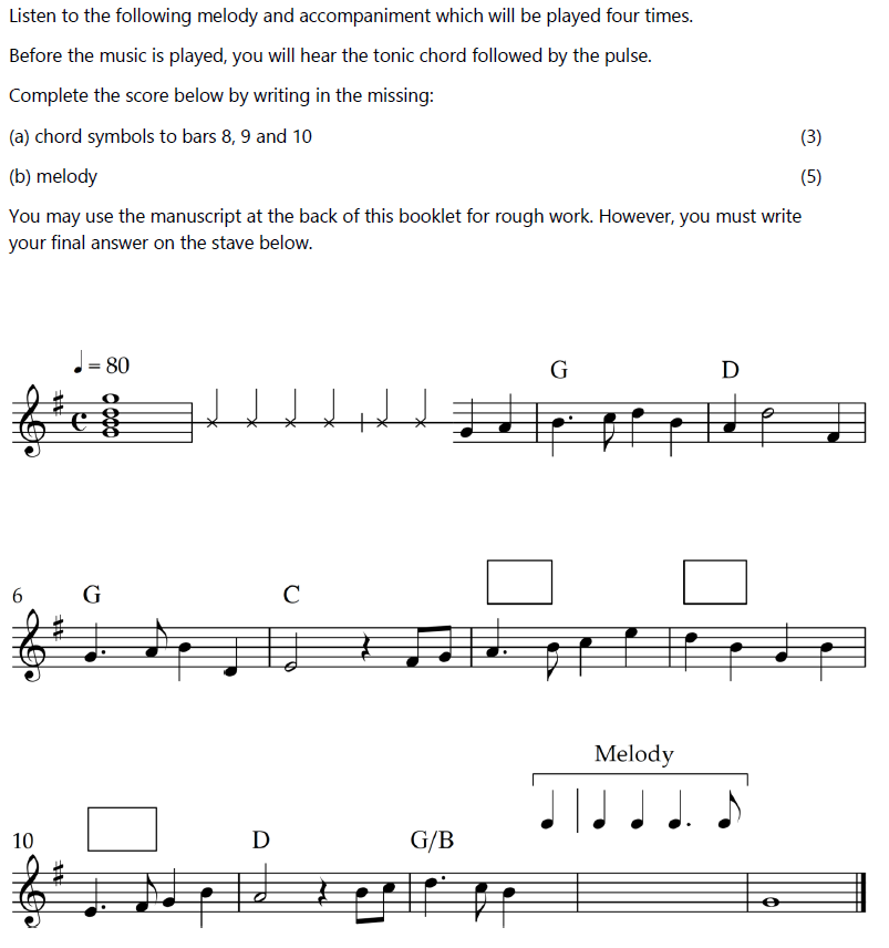 Musical dictation (melody, rhythm & chords) & unfamiliar listening ...