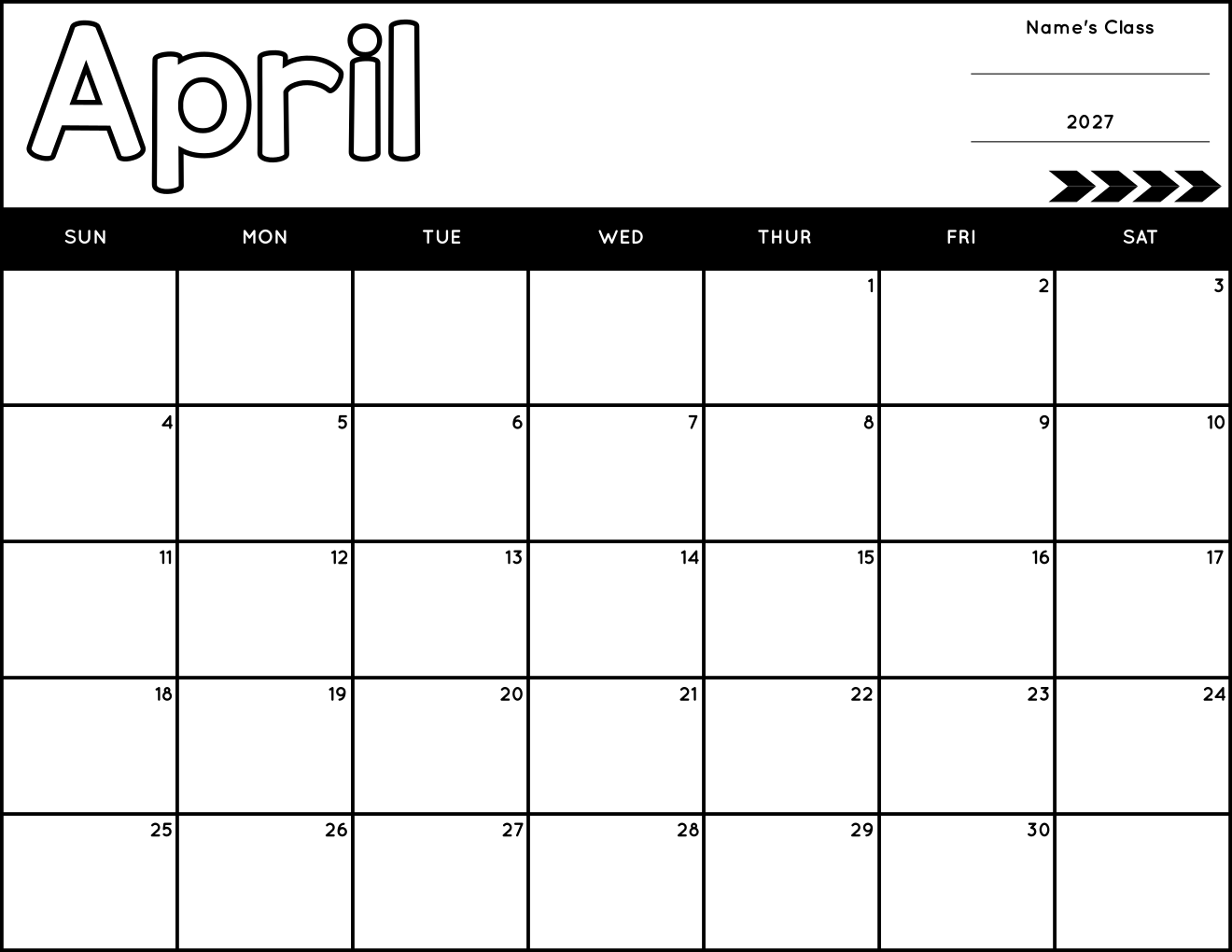 2025 2026 2027 Blank Monthly Calendar Template - Printable - 3 Years ...