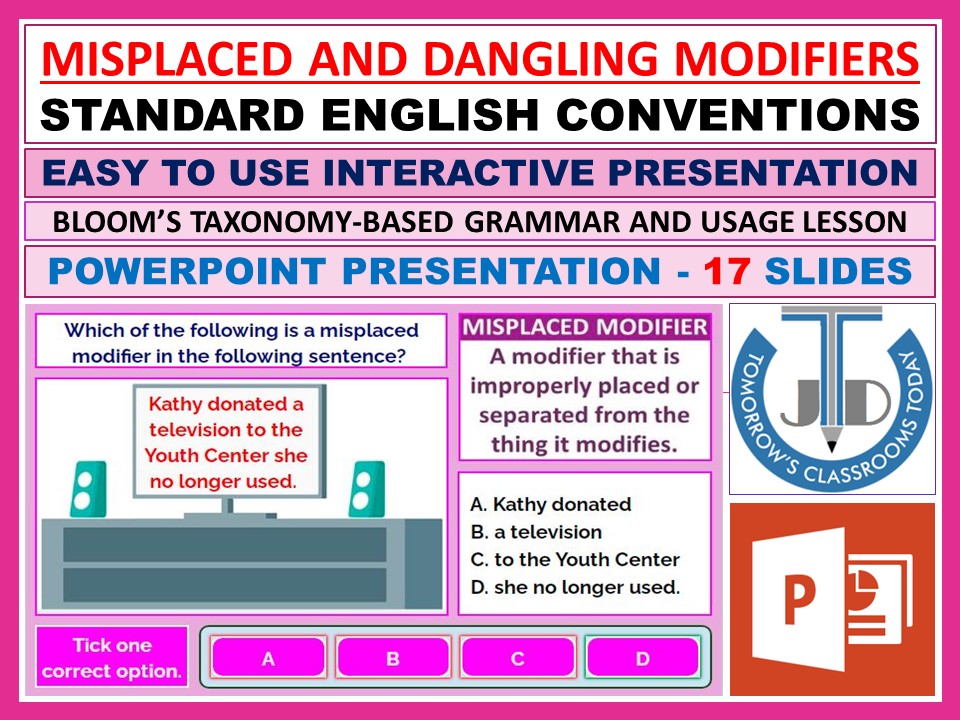 MISPLACED MODIFIERS AND DANGLING MODIFIERS: BUNDLE | Teaching Resources