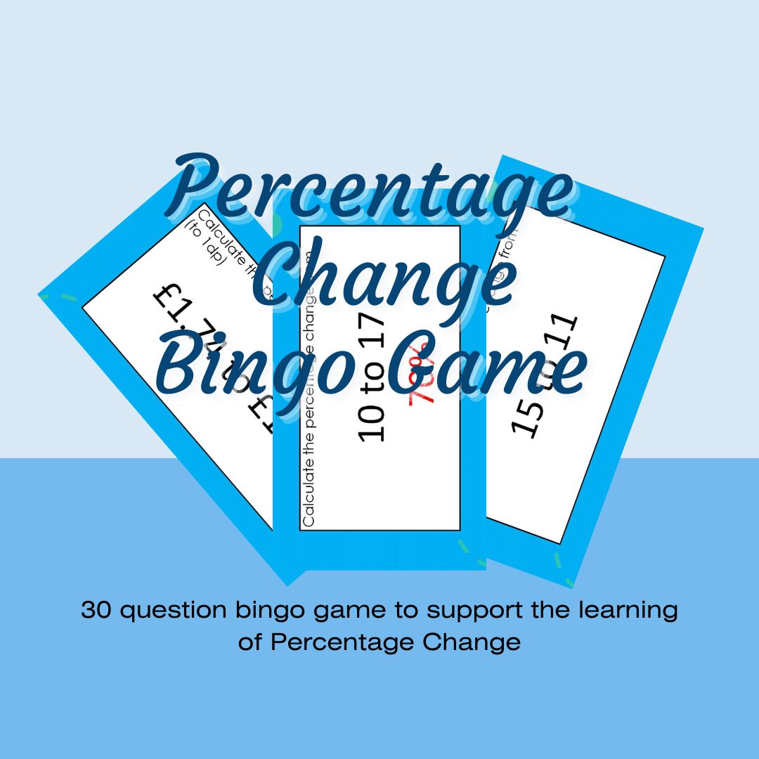Percentage Change Maths Bingo Game Activity | Teaching Resources