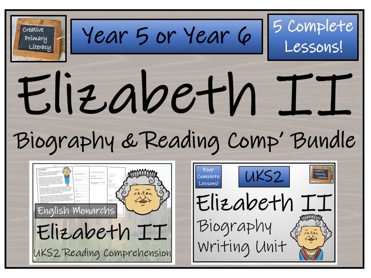 UKS2 Literacy - Queen Elizabeth II Reading Comprehension & Biography ...