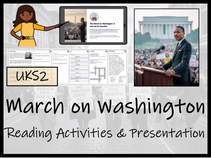 March on Washington Reading Comprehension Activities | Year 5 or Year 6 ...