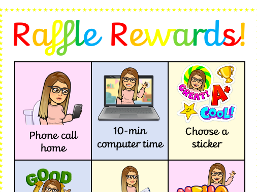 Bitmoji raffle reward poster | Teaching Resources