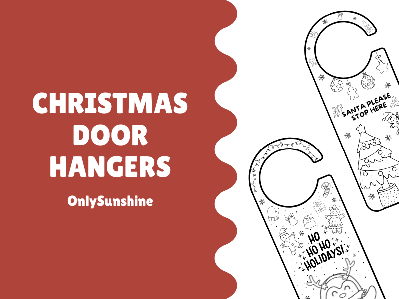 Christmas Door Hangers - A Fun Coloring Page Activity | Teaching Resources
