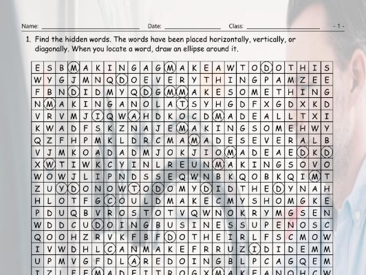 Do Vs Make Word Search Worksheet Teaching Resources