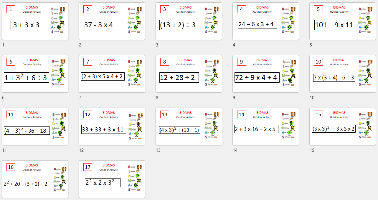 BIDMAS Treasure hunt / Outdoor activity | Teaching Resources