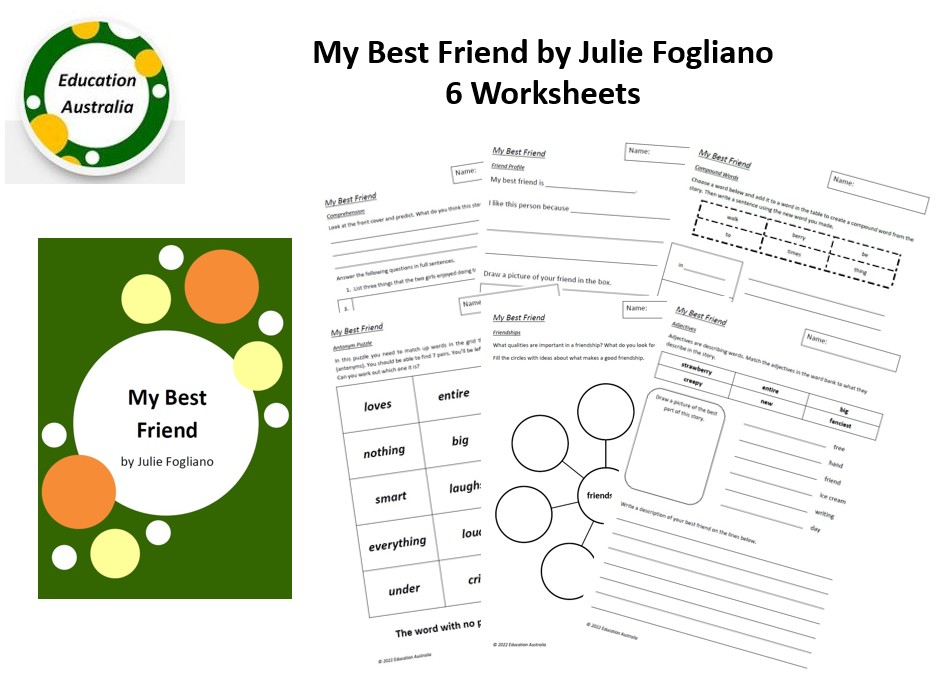 My Best Friend by Julie Fogliano - 6 Worksheets - Reading Comprehension ...