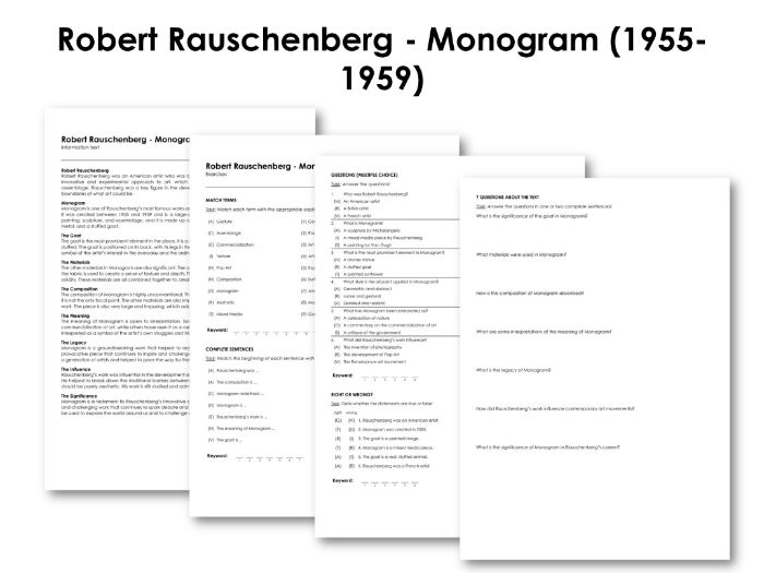 Robert Rauschenberg - Monogram (1955-1959) | Teaching Resources